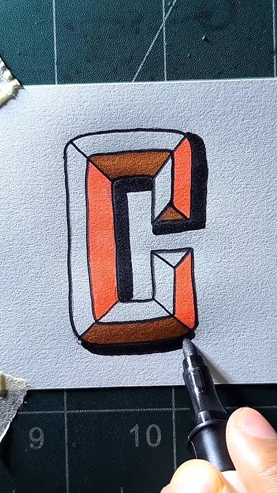 how to draw 3d C - YouTube