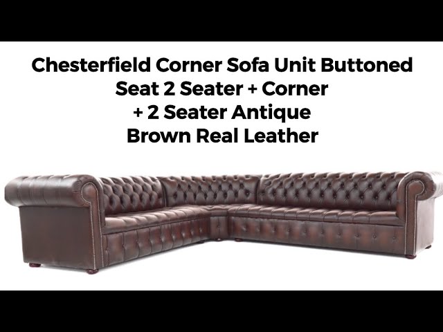 Tan Leather Chesterfield Corner Sofa | Cabinets Matttroy