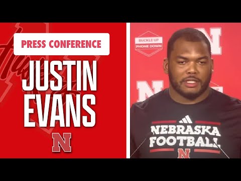 Nebraska Football OL Justin Evans meets with the media on Thursday I ...
