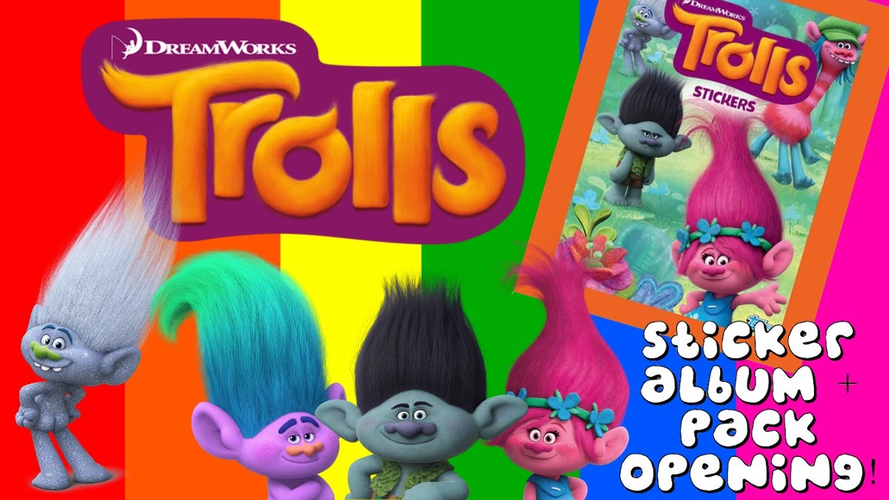 BRAND NEW Trolls Sticker Album & 12 Sticker Packs Opening!! Discover ...
