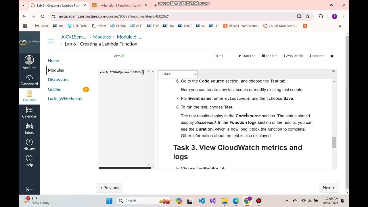 Lab6 Creating a Lambda Function - YouTube