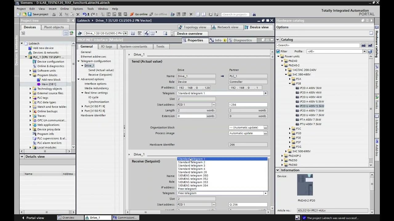 G120 1PH8 Configuration - YouTube