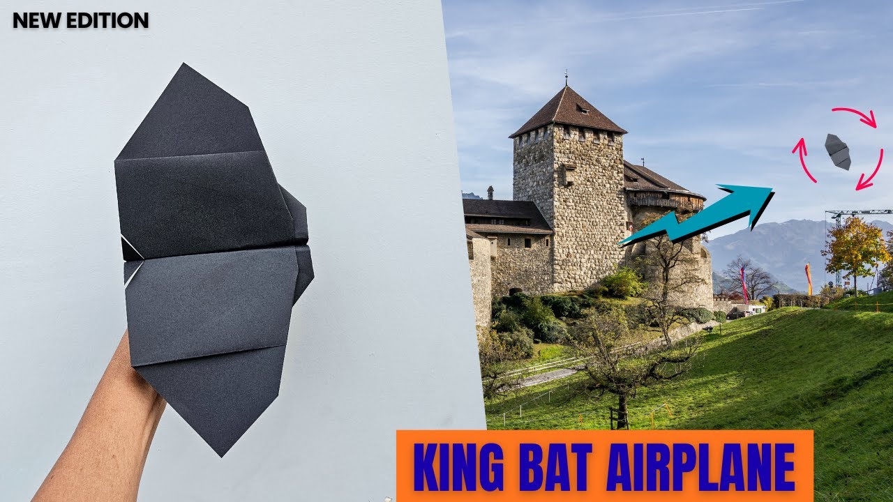 How to make a really fast paper airplane easy, bat wing paper airplane ...