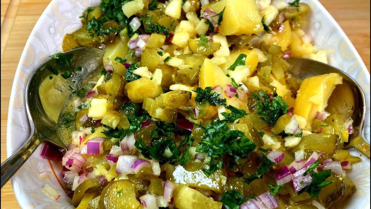 Der für mich leckerste deutsche Salat, Kartoffelsalat mit Kartoffel und ...