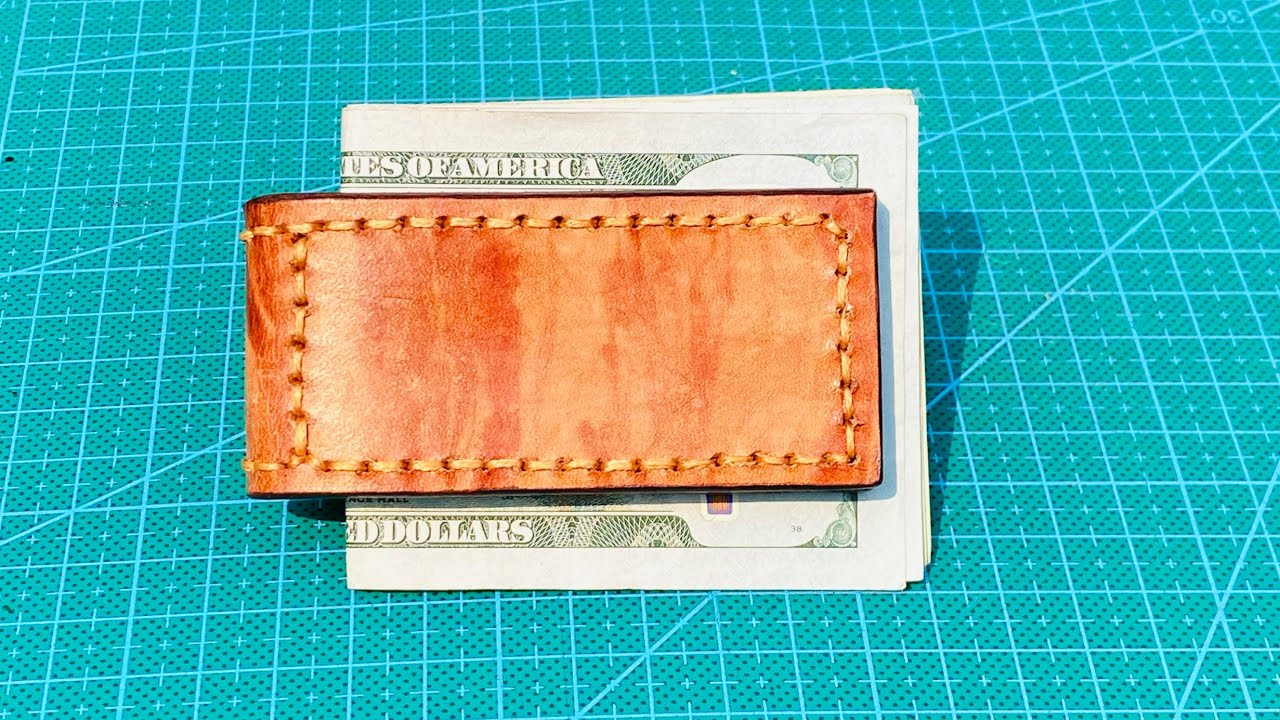 How to make a leather magnetic money clip - YouTube