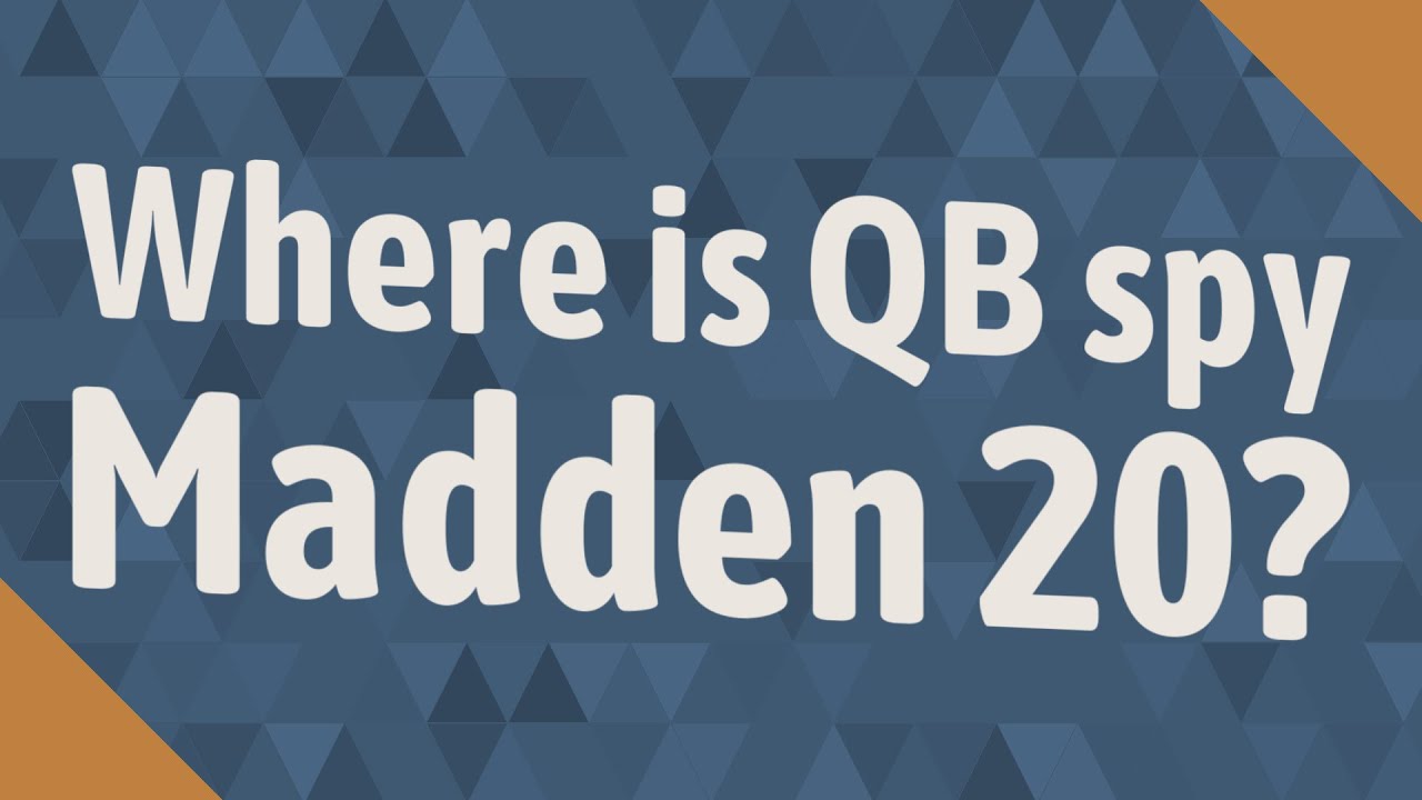 Where is QB spy Madden 20? - YouTube
