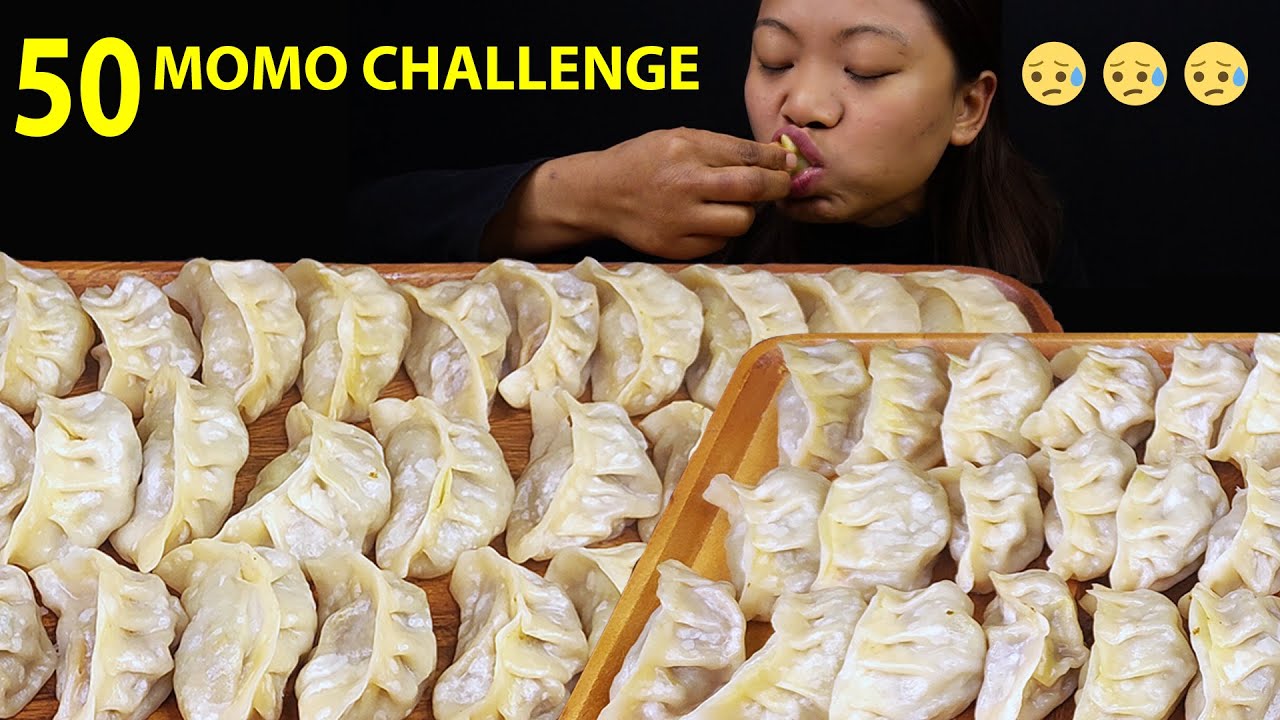 50 MOMO CHALLENGE | FOOD CHALLENGE | EATING JUICY BUFFALO MOMO | NEPALI ...
