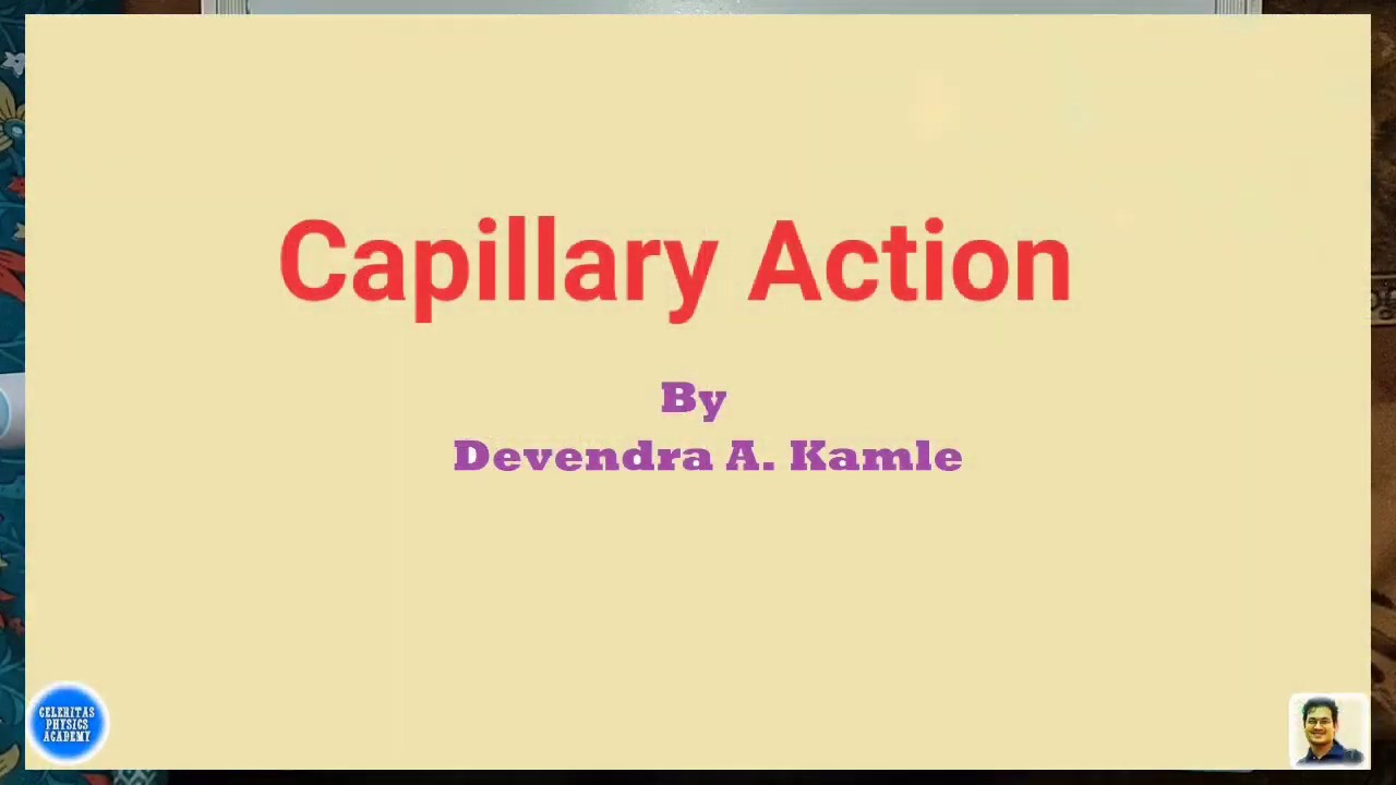 Capillary action and its applications - YouTube