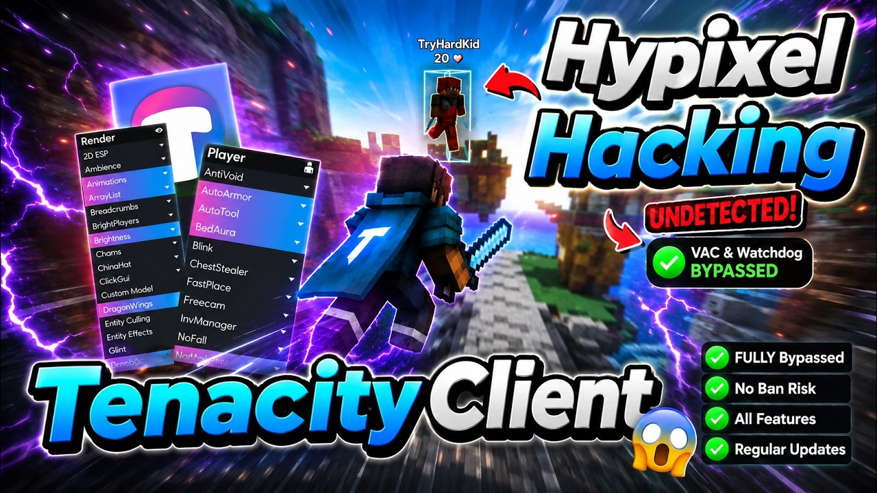 [Crack] Tenacity Client 5.1 - Minecraft Cheat 😱😎🤑 - YouTube