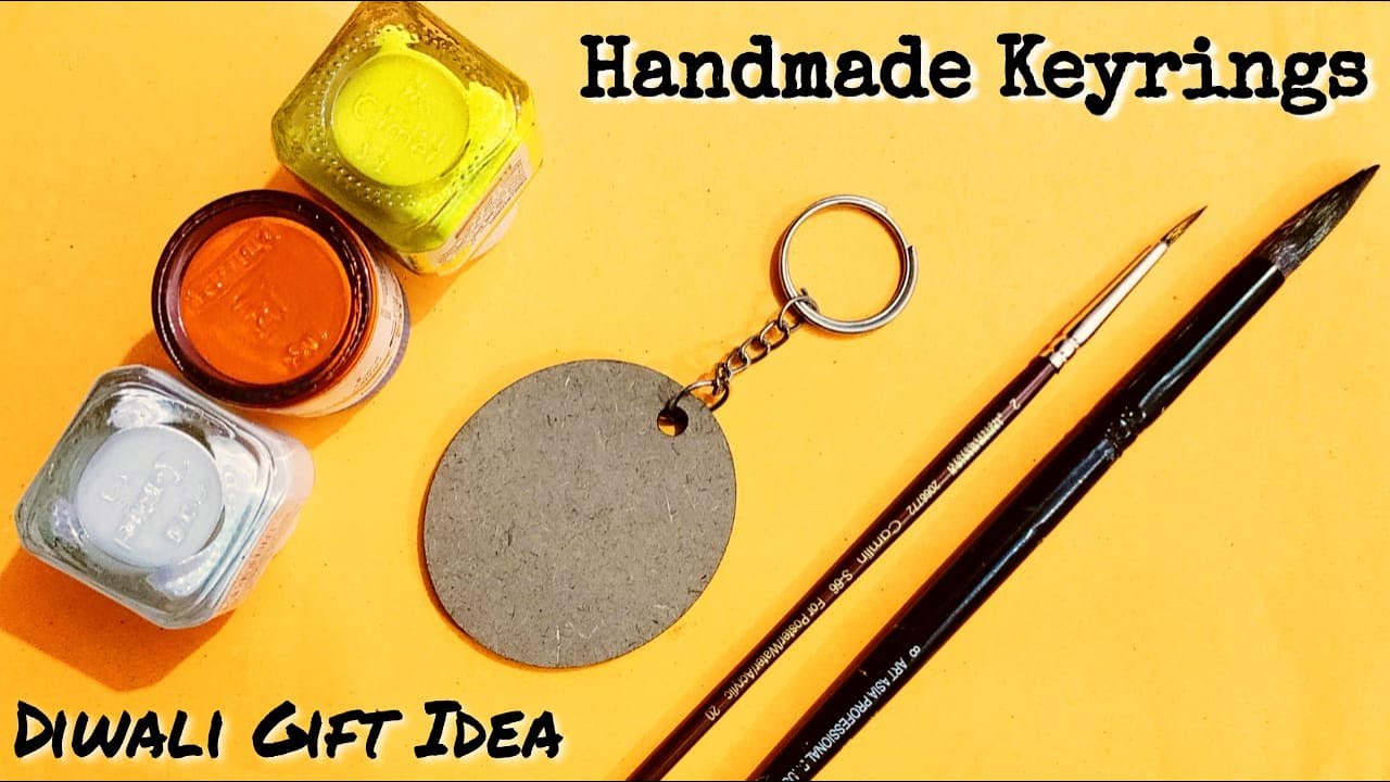 Making my own Keychain DIY / Diwali Gift Ideas / Acrylic Painting on ...