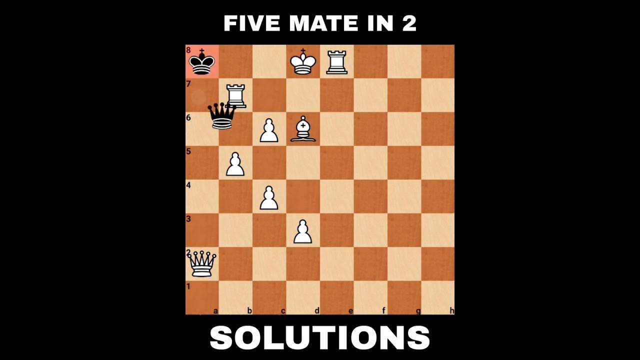 Solution: Mate in 2 || FIVE CHESS PUZZLES - YouTube