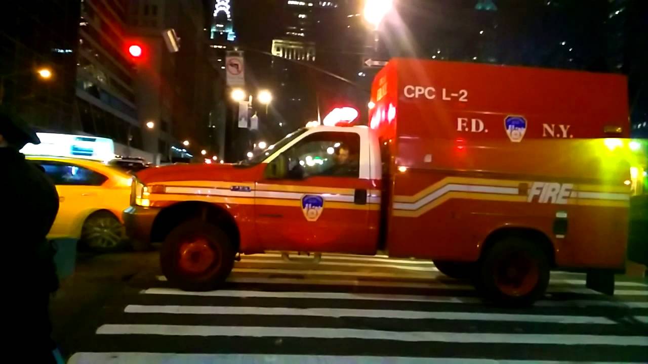 FDNY Ladder 146, SSL Ladder 146 And CPC Ladder 2 Arrive For NYE Detail ...