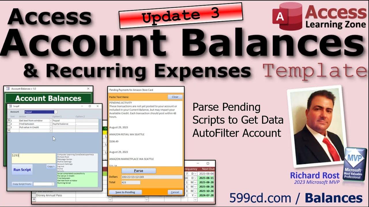 Microsoft Access Account Balances Template - Release Update 3 - YouTube
