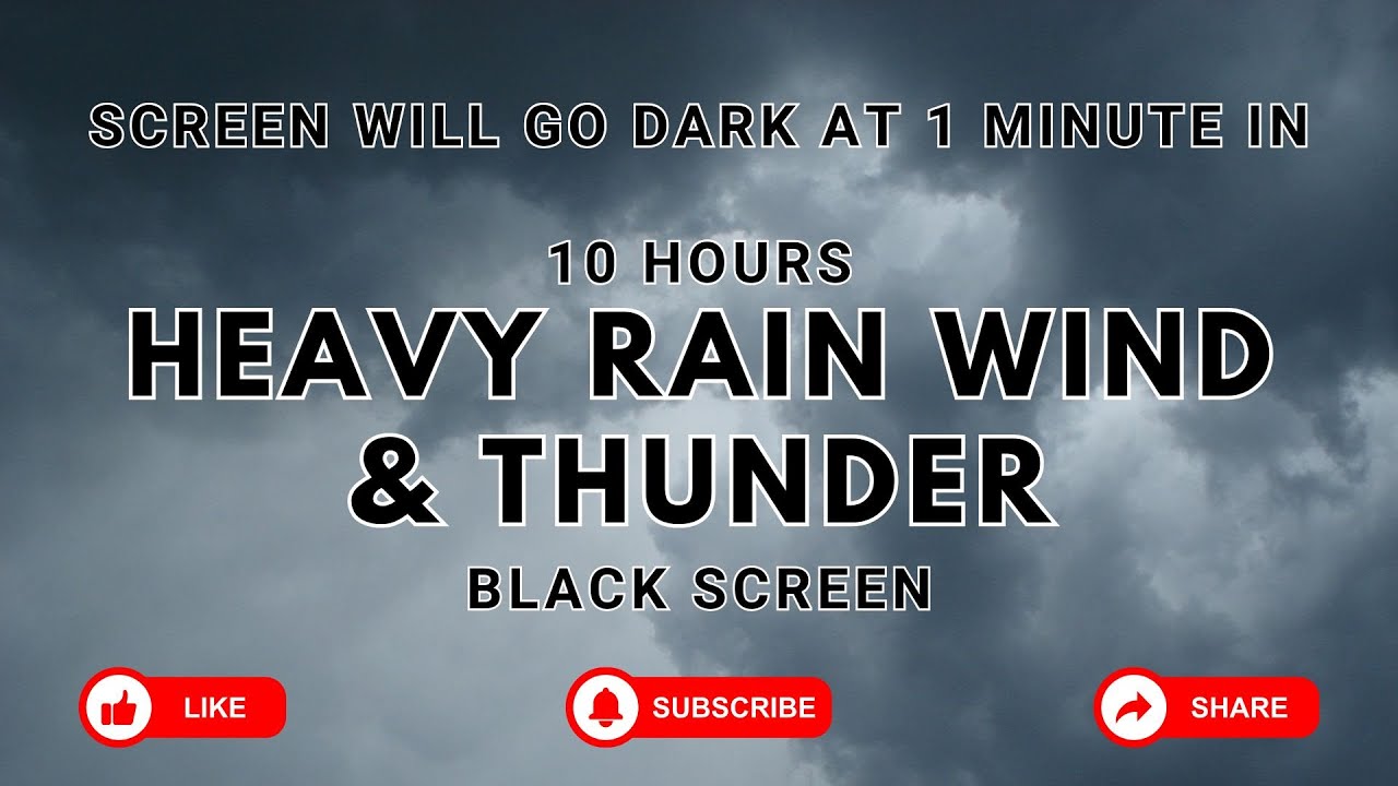 Heavy Rain, Thunder & Howling Winds | 10 Hours Relaxing Sounds for ...