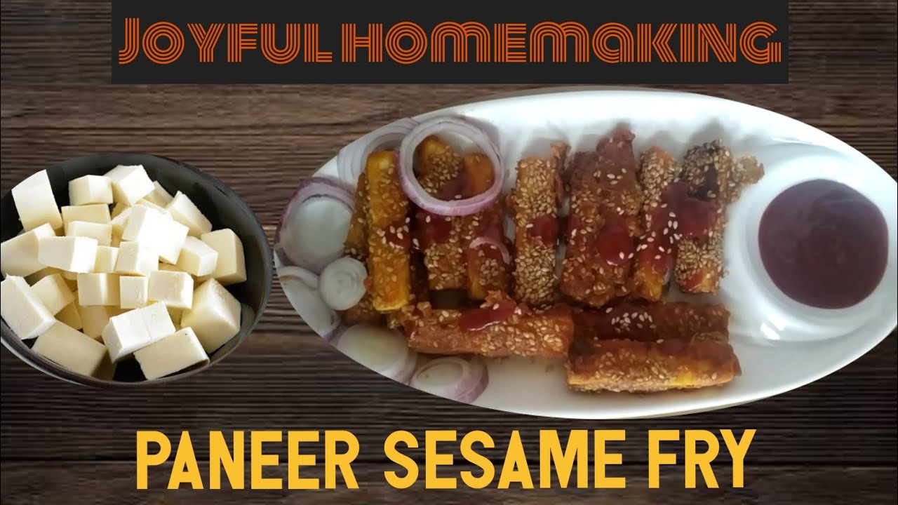 Sesame Paneer fry starter for kids | how to make evening snacks - YouTube