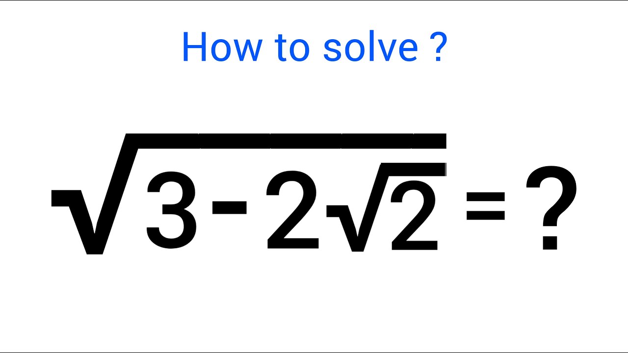 A Nice Math Problem • Simplify Radical - YouTube