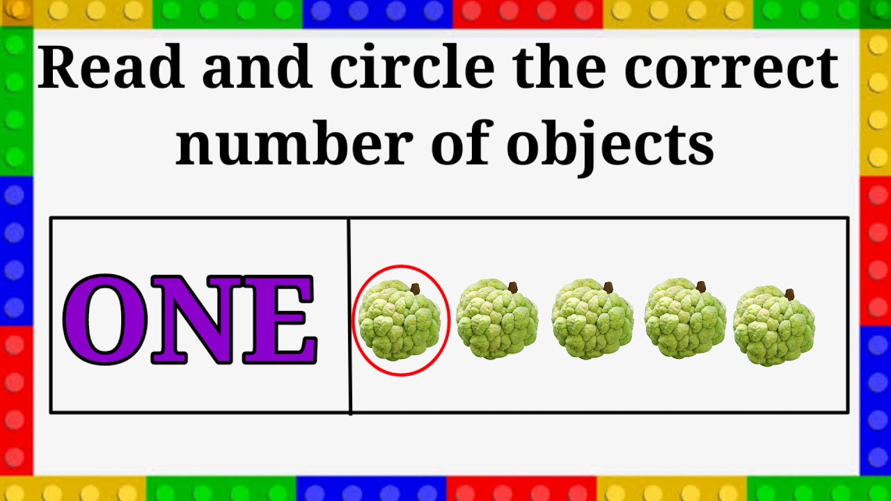 Read and circle the correct number of objects U.K.G Mathematics - YouTube