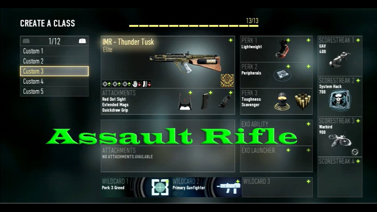 Call of Duty Advanced Warfare IMR Thunder Tusk Best Class Setup - YouTube