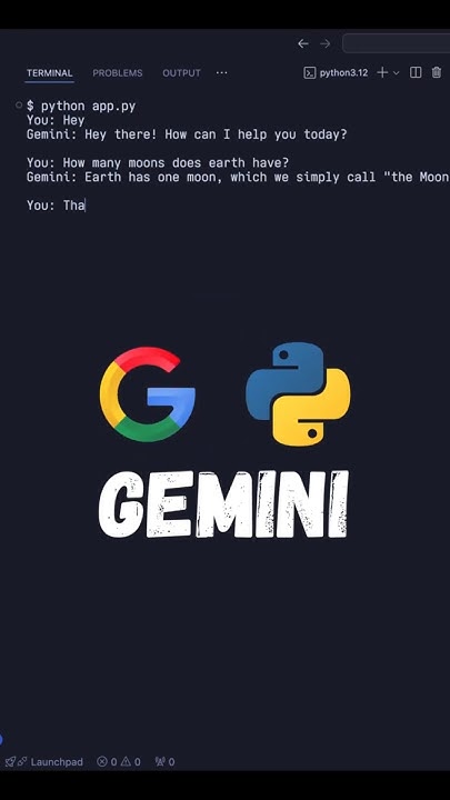 Use Gemini AI in Python #python #gemini #code #programming #pythonprogramming #learnpython - YouTube