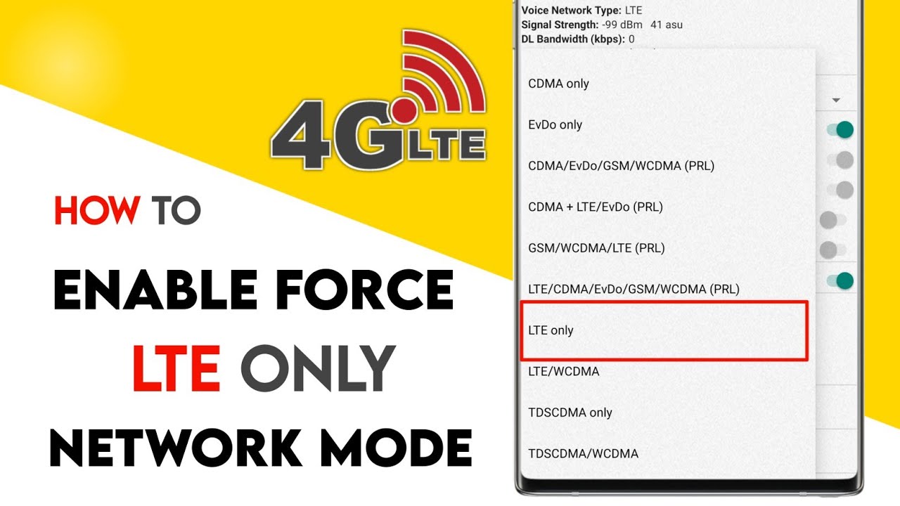 How To Enable Force LTE Only (4G/5G) Network Mode - YouTube
