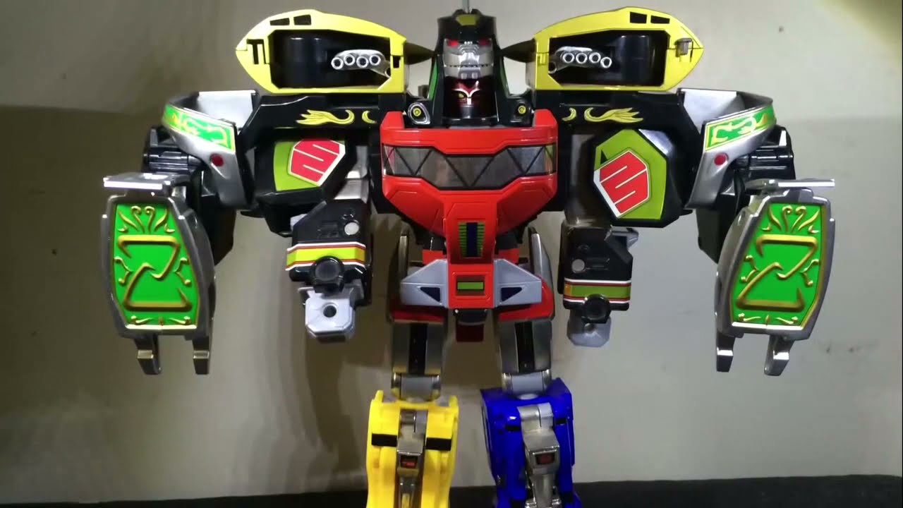 Mighty Morphin Power Rangers Dino Megazord stop motion - YouTube