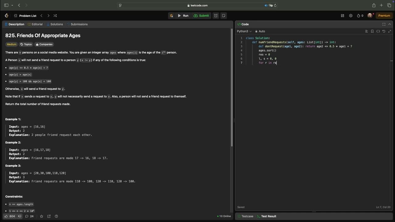 No Sound Leetcode 825: Friends Of Appropriate Ages - YouTube