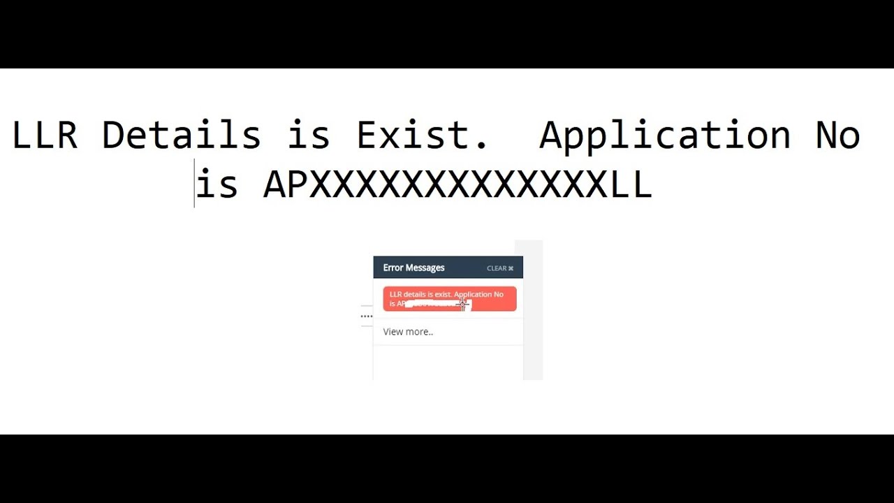How to Apply LLR? and AP LLR Details is exist. Application No is ...