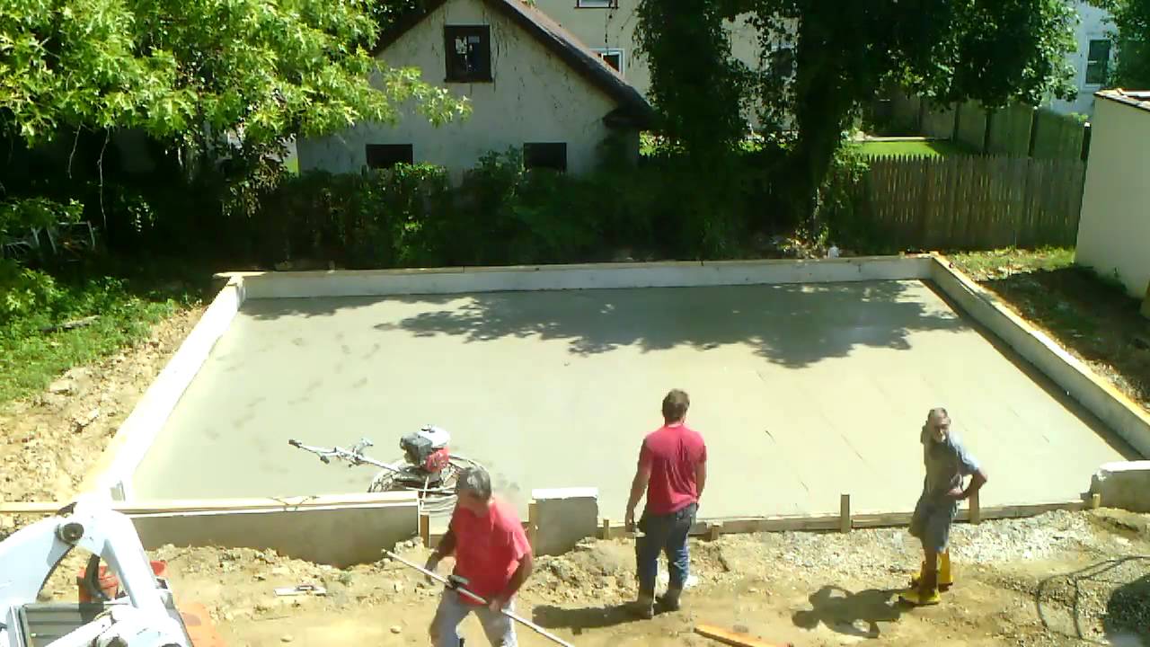 Pouring the slab - YouTube