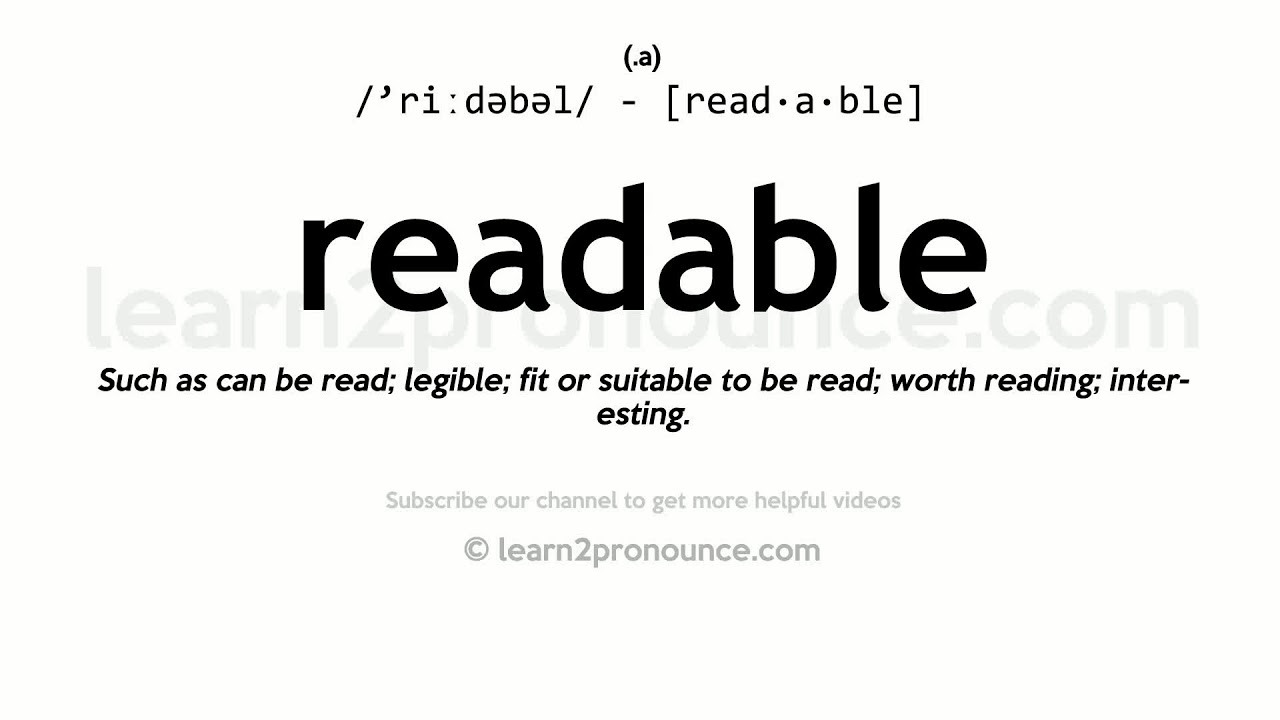Pronunciation of Readable | Definition of Readable - YouTube
