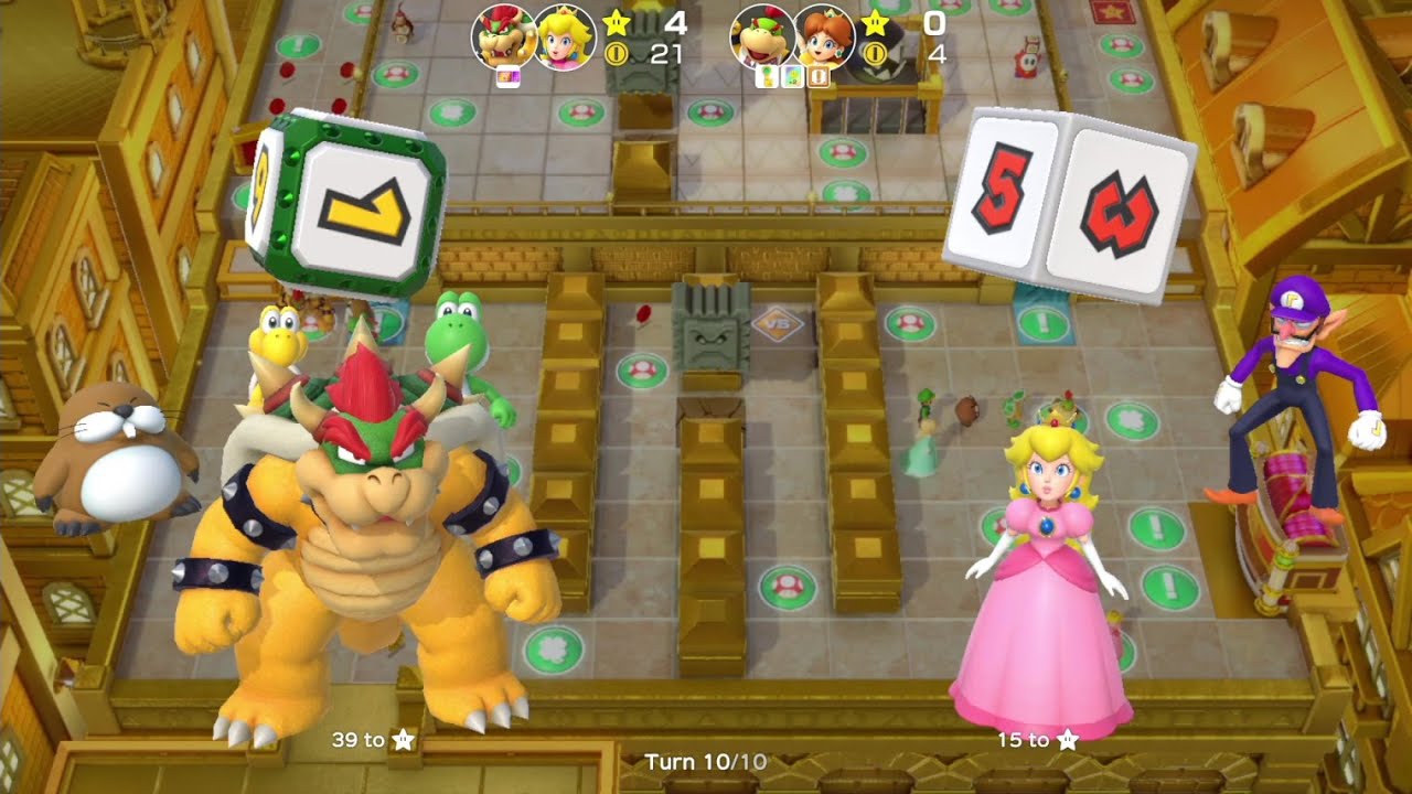Super Mario Party #54 Tantalizing Tower Toys 10 turns (Bowser & Peach ...