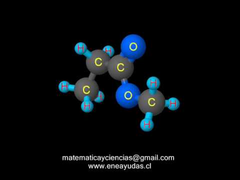 Molécula de propanoato de metilo ( CH3CH2COOCH3 ) - YouTube