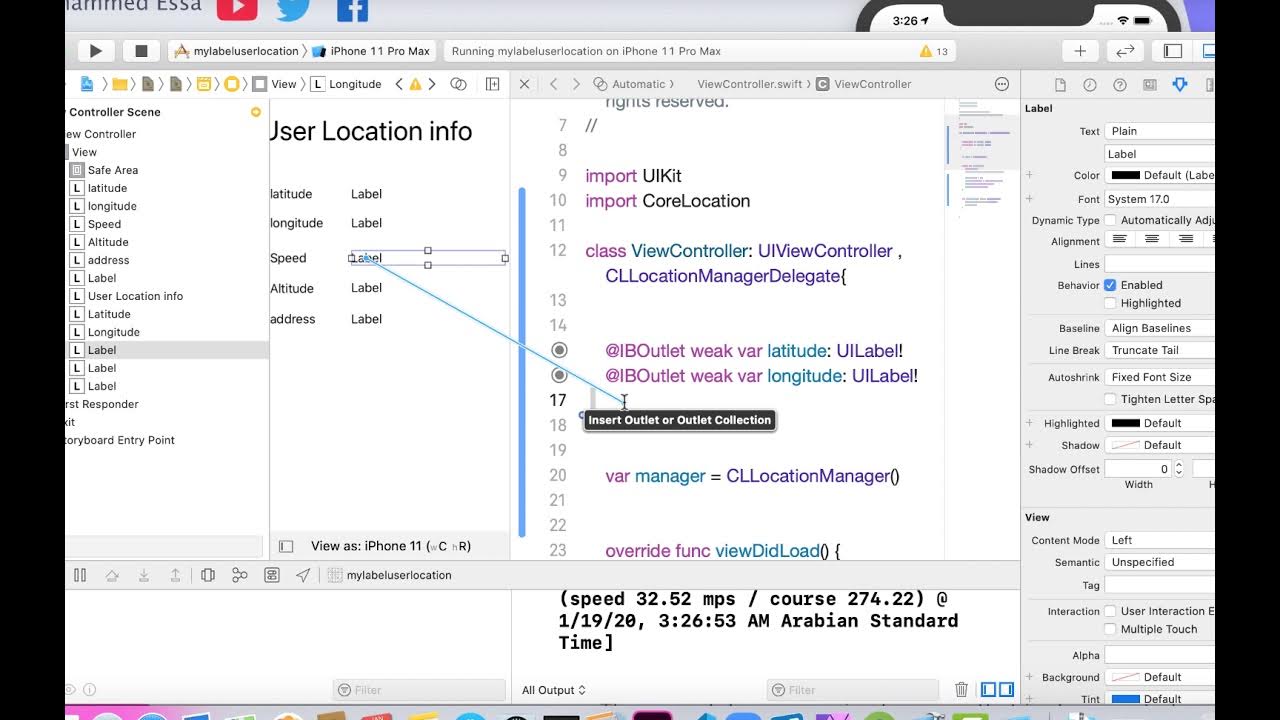 54 Swift Xcode UI view with user Location - YouTube