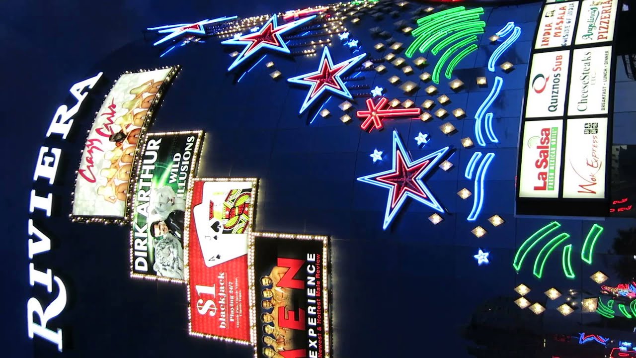 The Riviera Las Vegas Hotel Casino Exterior Neon #5 - YouTube