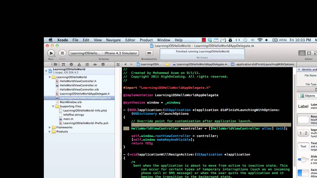 Learning Ios Development Part 4 Objective C Youtube 6947