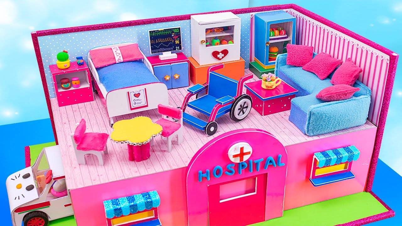 Build Miniature Pink Hospital and DIY Medical Kit, DIY Doctor Set with ...