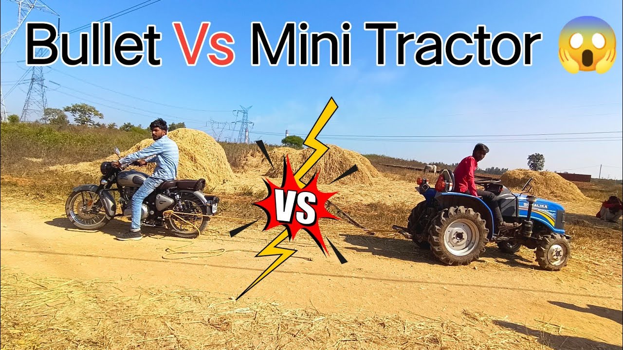sonalika mini tractor vs Bullet 😱|mini tractor with royal enfield | # ...