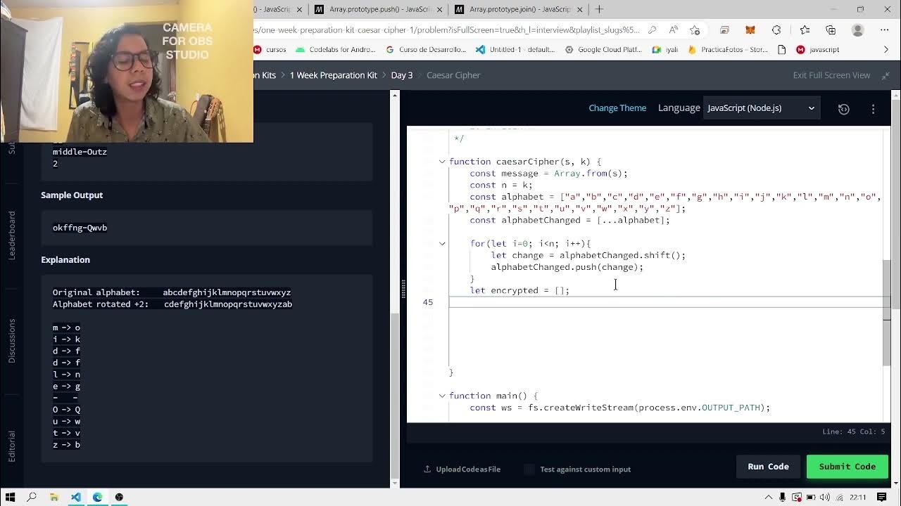 Resolviendo ejercicios de programación hasta conseguir trabajo: día 3 | Caesar Cipher | Hacker ...