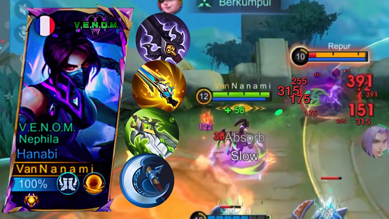 HANABI BUILD ABNORMAL DAMAGE🔥CRAZY GAMEPLAY ONE HIT🔥Hanabi best build ...