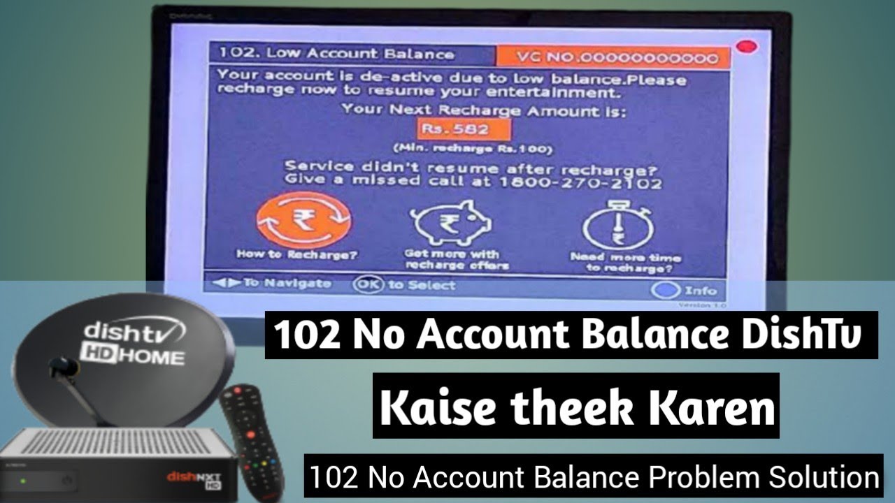 Dishtv 102 No Account Balance Problem Kaise theek Karen | DishTv ...