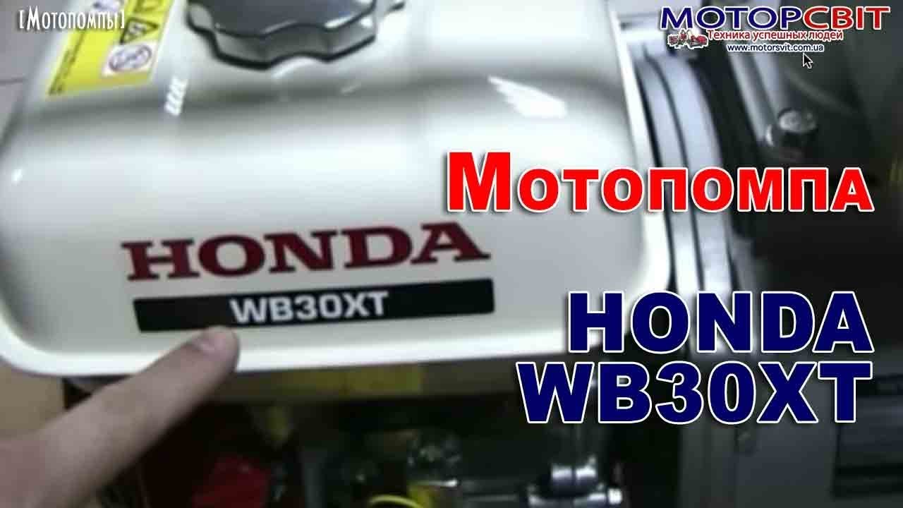 Мотопомпа Honda WB 30 XT. Бензиновая мотопомпа Хонда - YouTube
