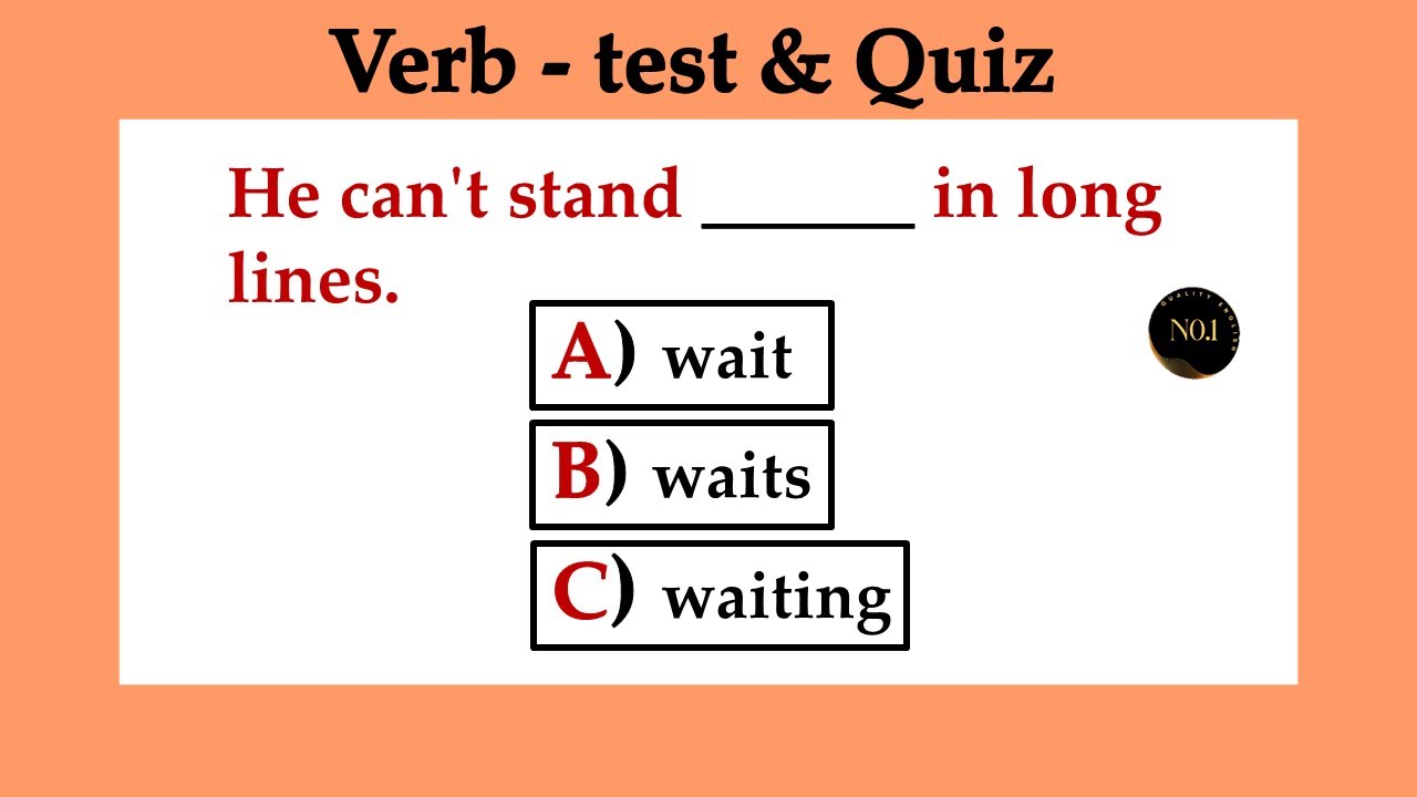 Verb Test & Quiz | Verb Forms - Quiz | English Grammar test | No.1 ...