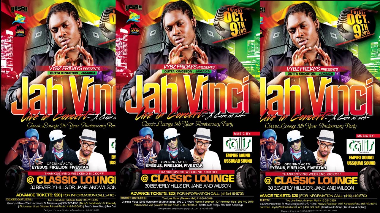 Jah Vinci Live in Concert Toronto October 9th Classic Lounge - YouTube