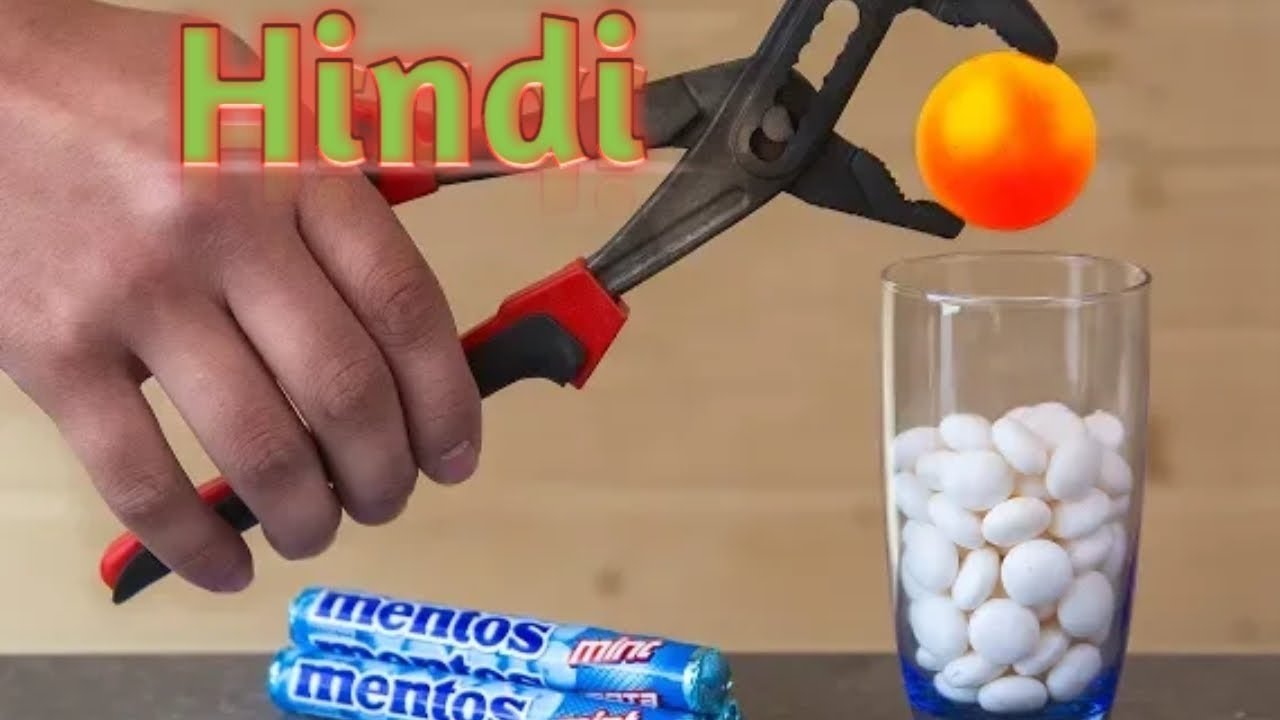 Glowing iron ball vs mentos - YouTube