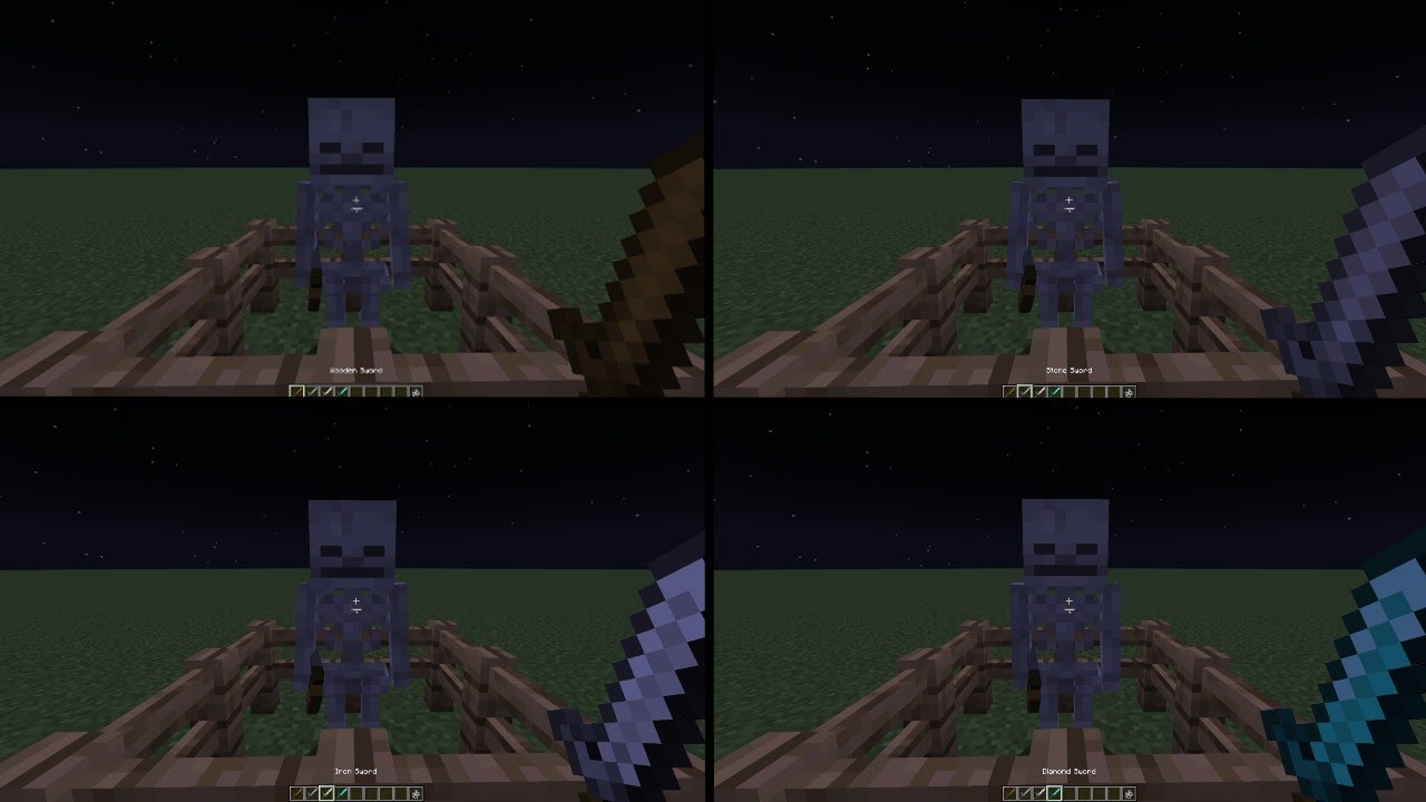 Killing a Skeleton with Every Sword in Minecraft - YouTube