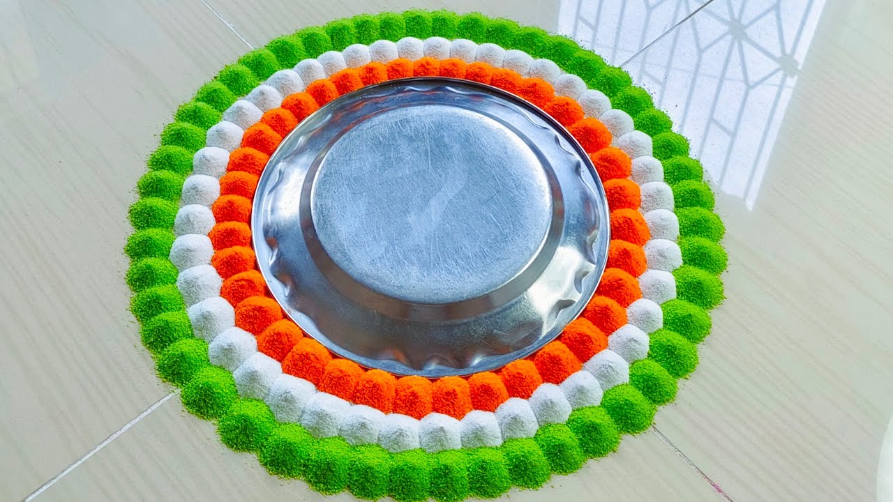 15 August Rangoli Design | Independence Day Rangoli | Easy rangoli ...
