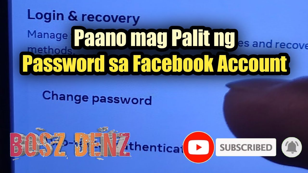 Paano mag Palit ng Password sa Facebook Account "tips and Tutorial ...