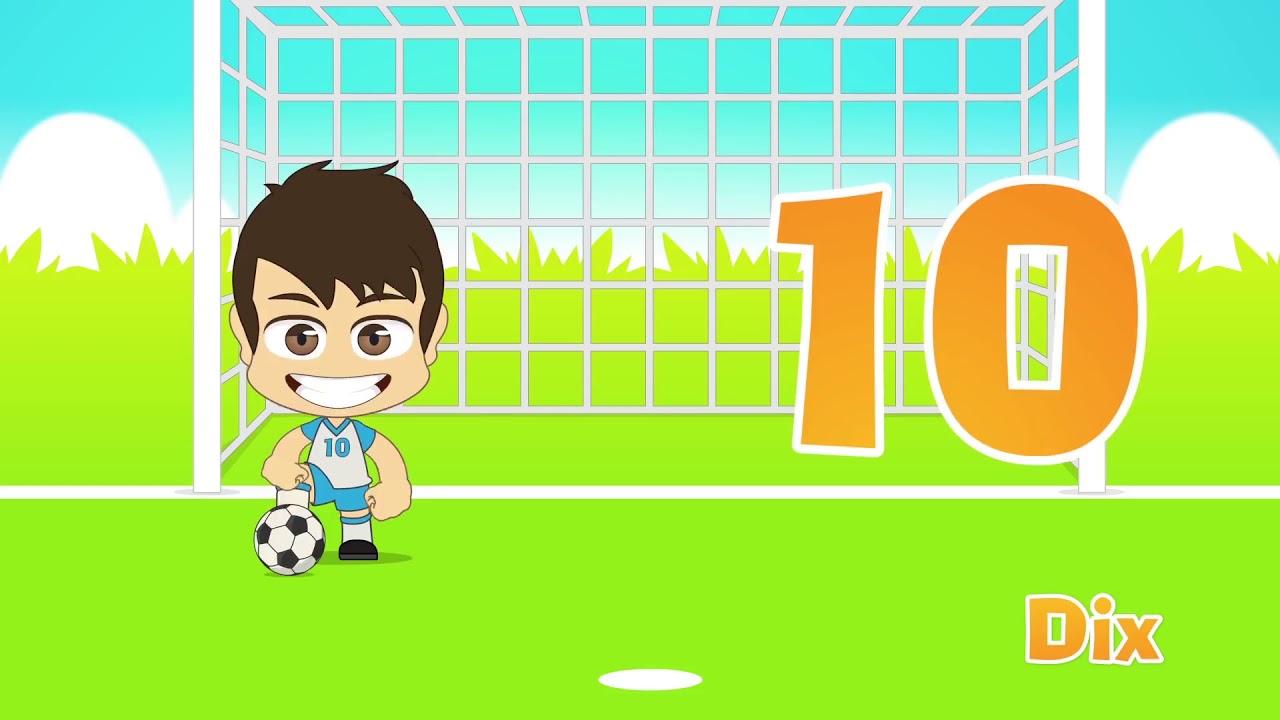Learn French Numbers with Football for children 1 10 Numbers in French ...