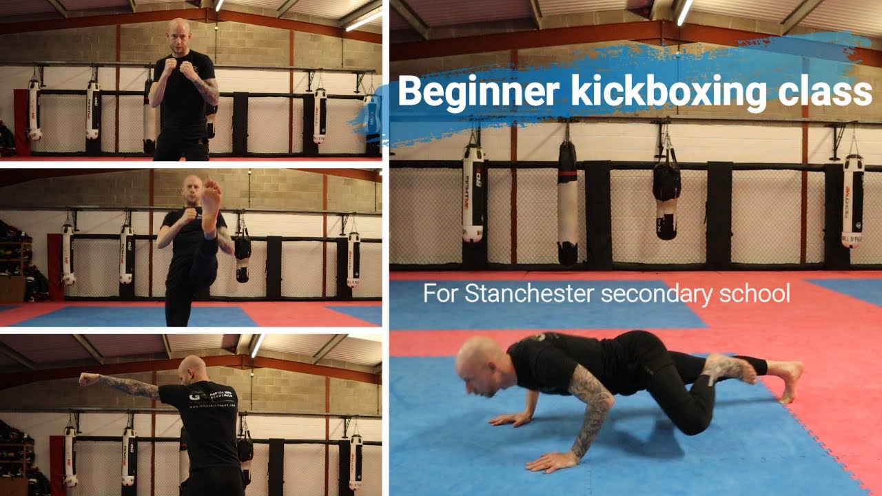 Beginner kickboxing class - Stanchester school - YouTube