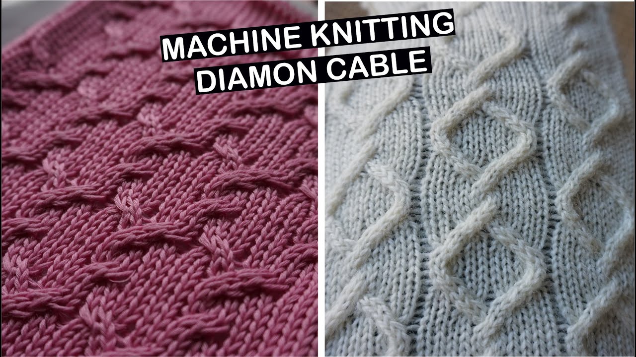 Machine knitting - Cable diamonds stitch. 💎 - YouTube