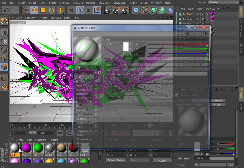 C4D Spike Text - YouTube